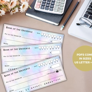 Bank of the Universe Cheque Template Manifestation Cheque Vision Board ...
