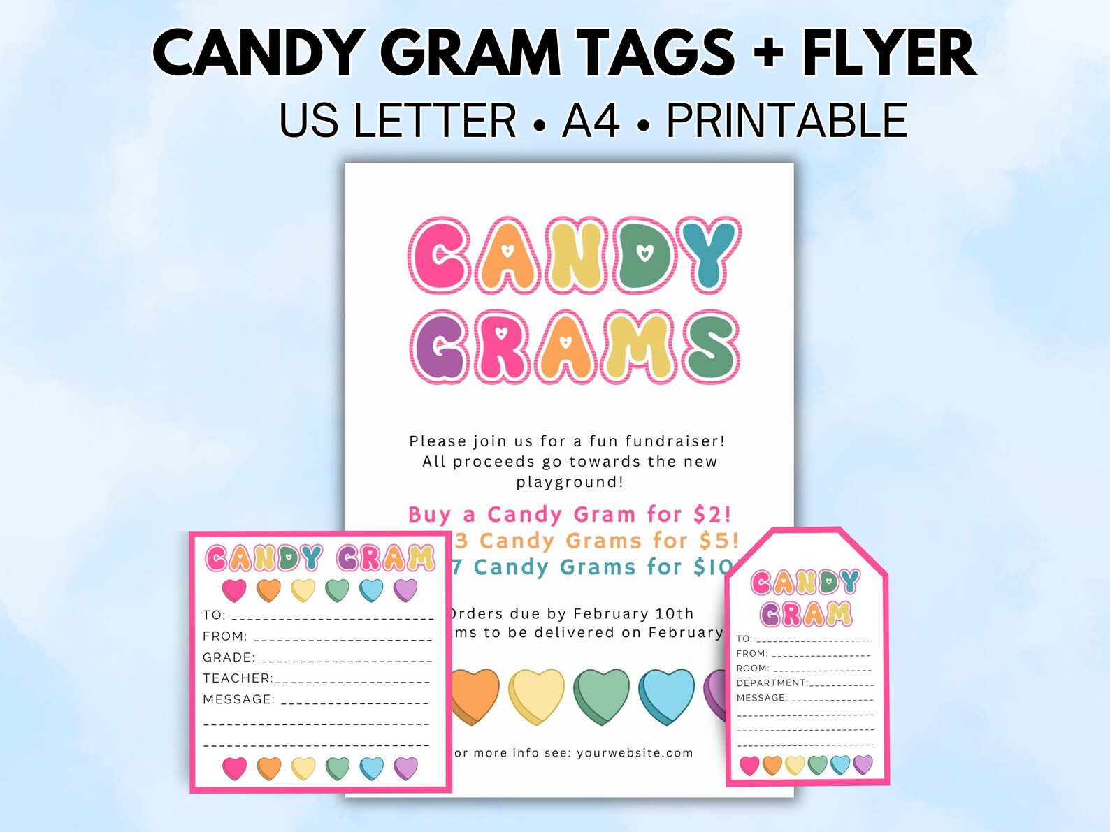 Valentine's Day Candy Gram Fundraiser Bundle, Fundraiser Flyer, Candy ...