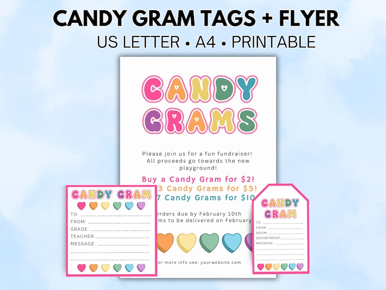 Valentine's Day Candy Gram Fundraiser Bundle, Fundraiser Flyer, Candy ...