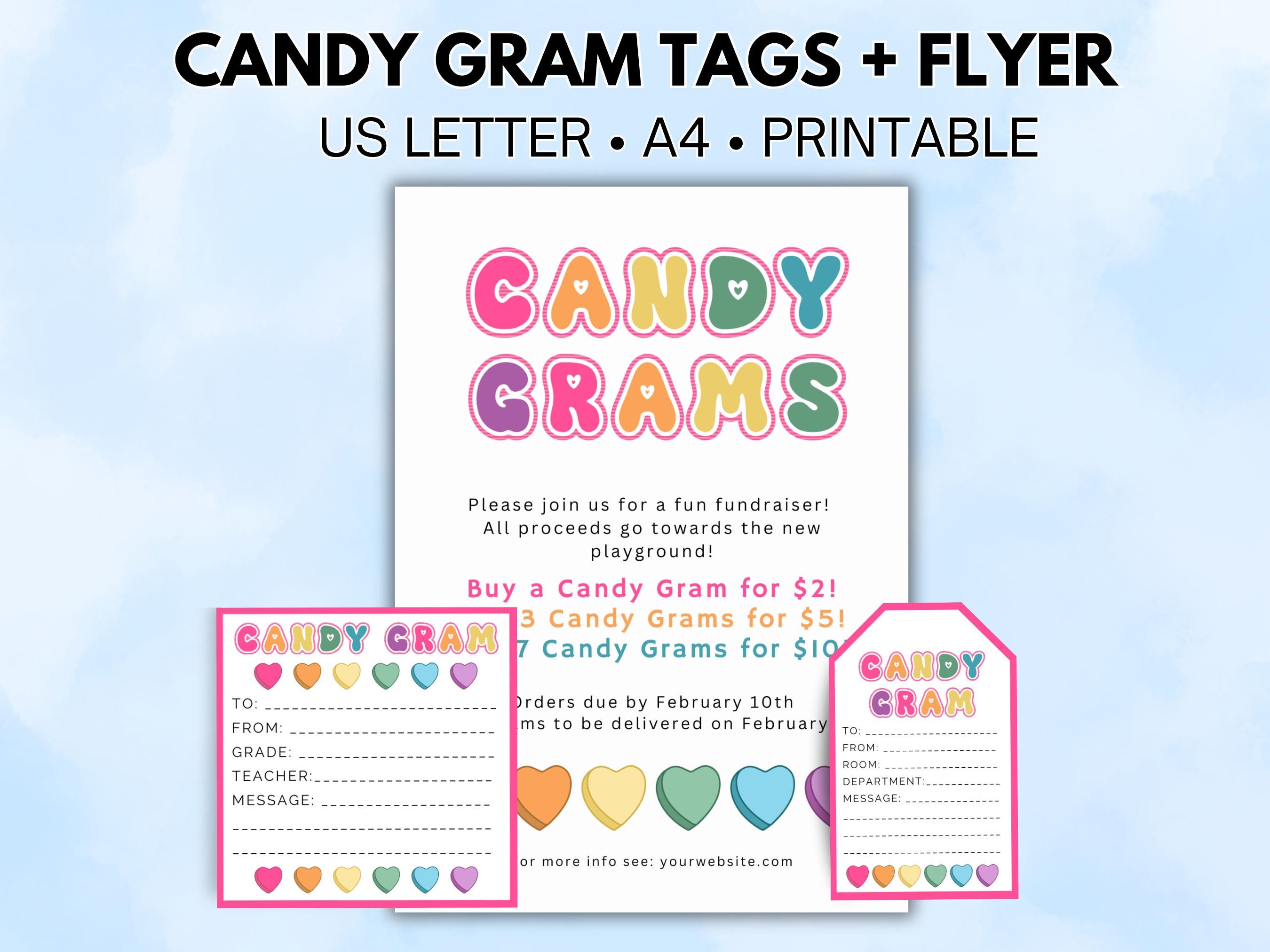Valentine's Day Candy Gram Fundraiser Bundle, Fundraiser Flyer, Candy ...