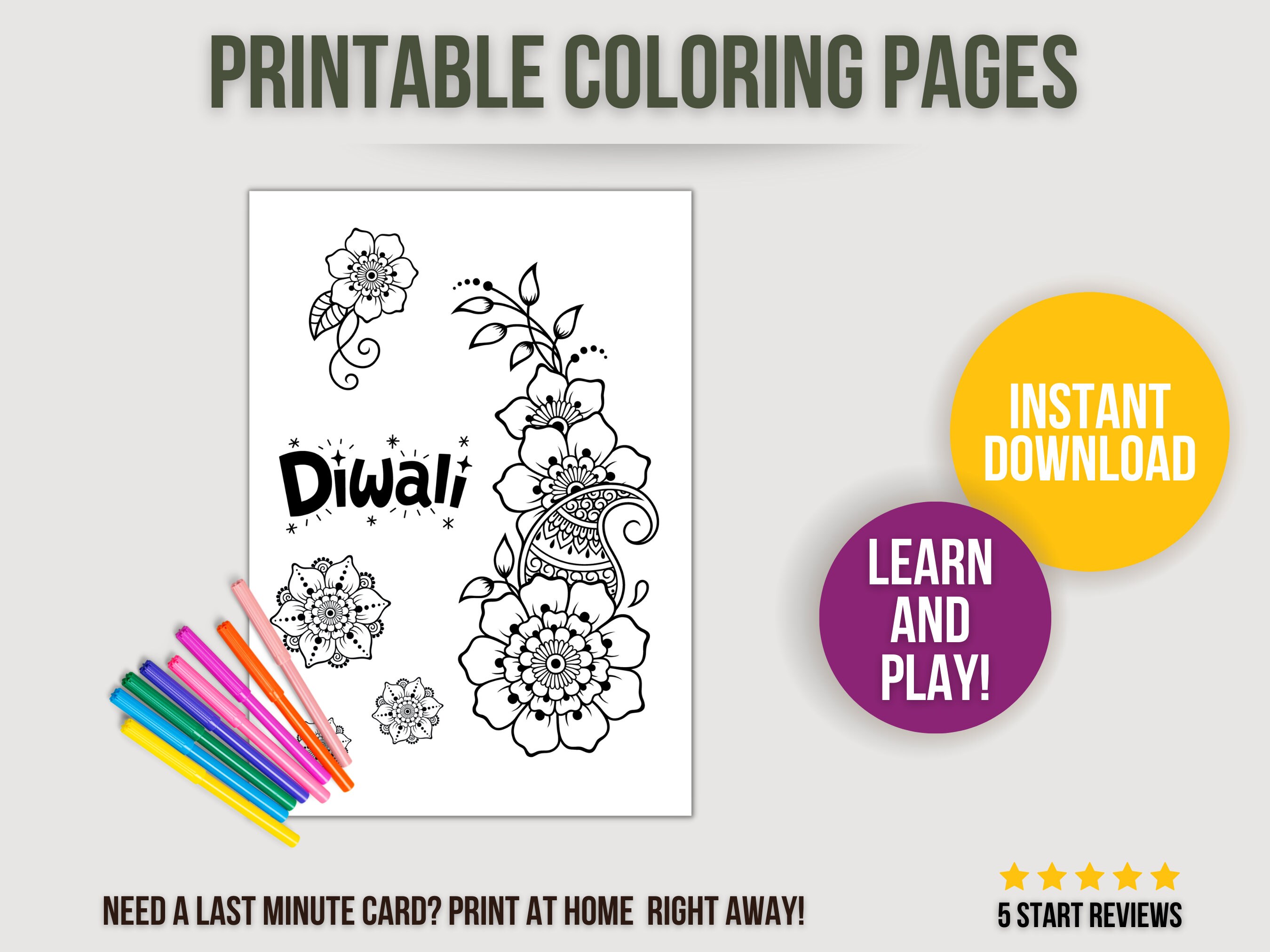 Printable Happy Diwali Activity Sheets Kids Coloring Pages Diya Rangoli ...