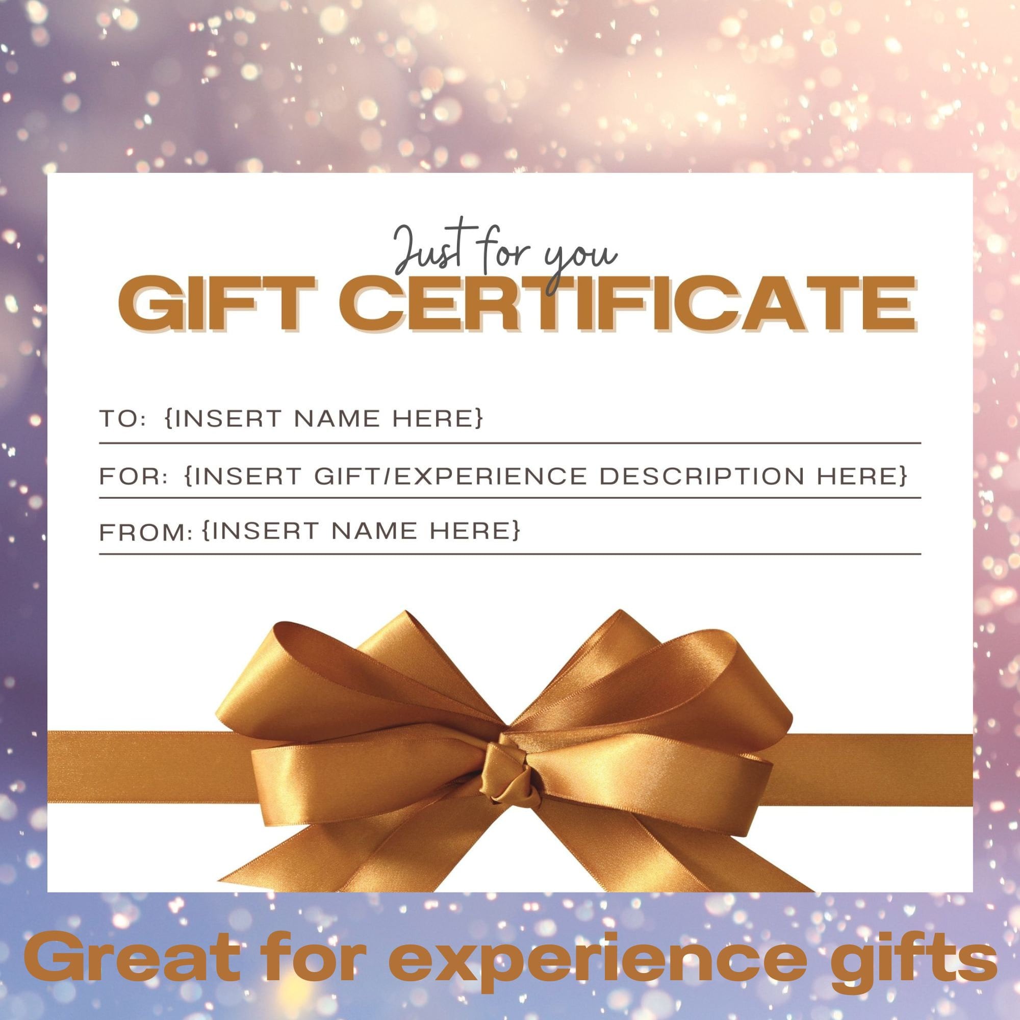 Printable Gift Certificate | Custom Gift Certificate | Customizable ...