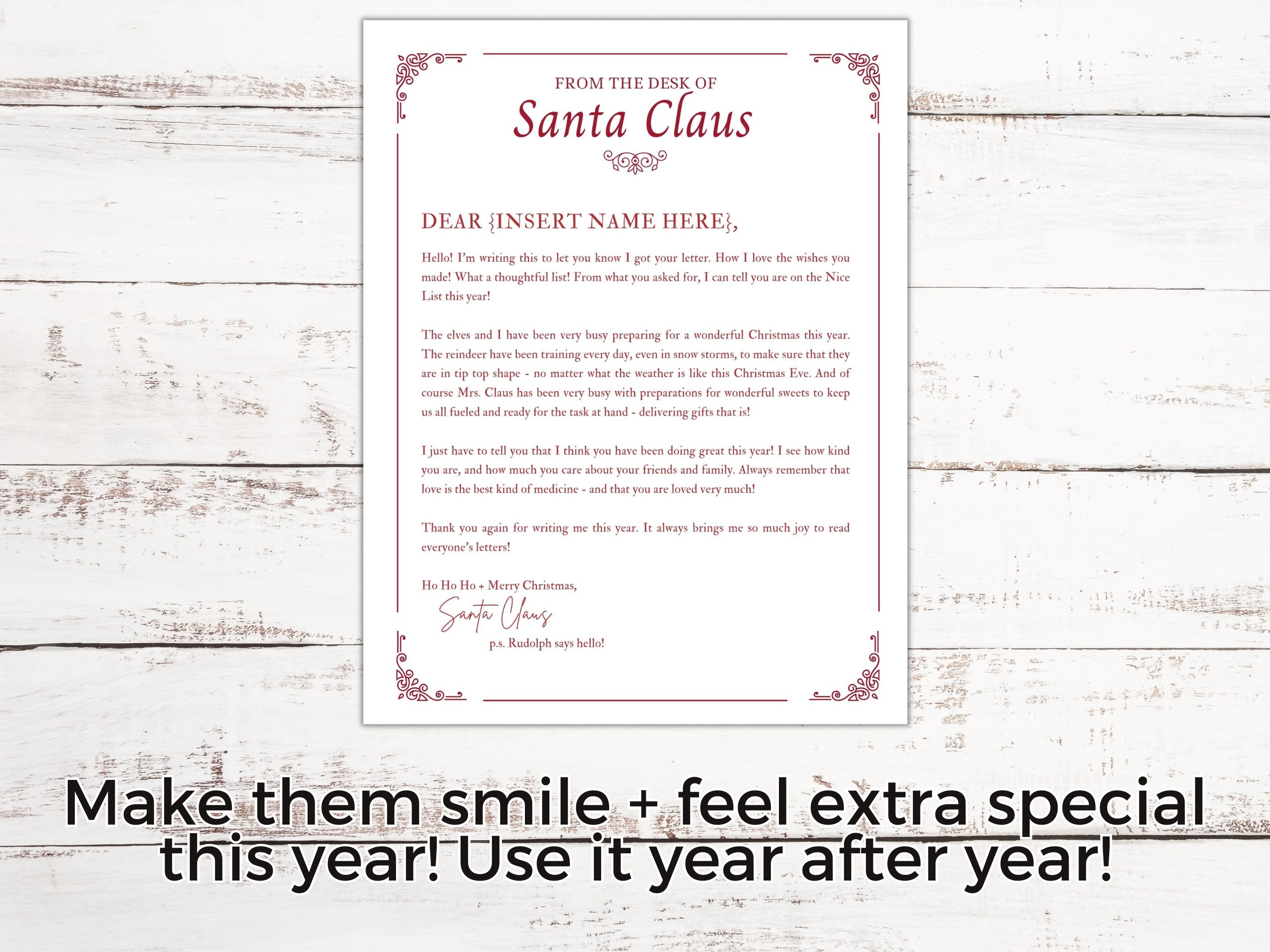 Editable Letter From Santa Instant Download Customizable Template Cute ...
