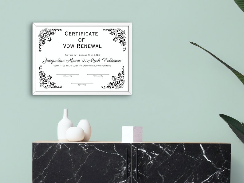 Gothic Commitment Ceremony Certificate Template Twin Flames Marriage ...