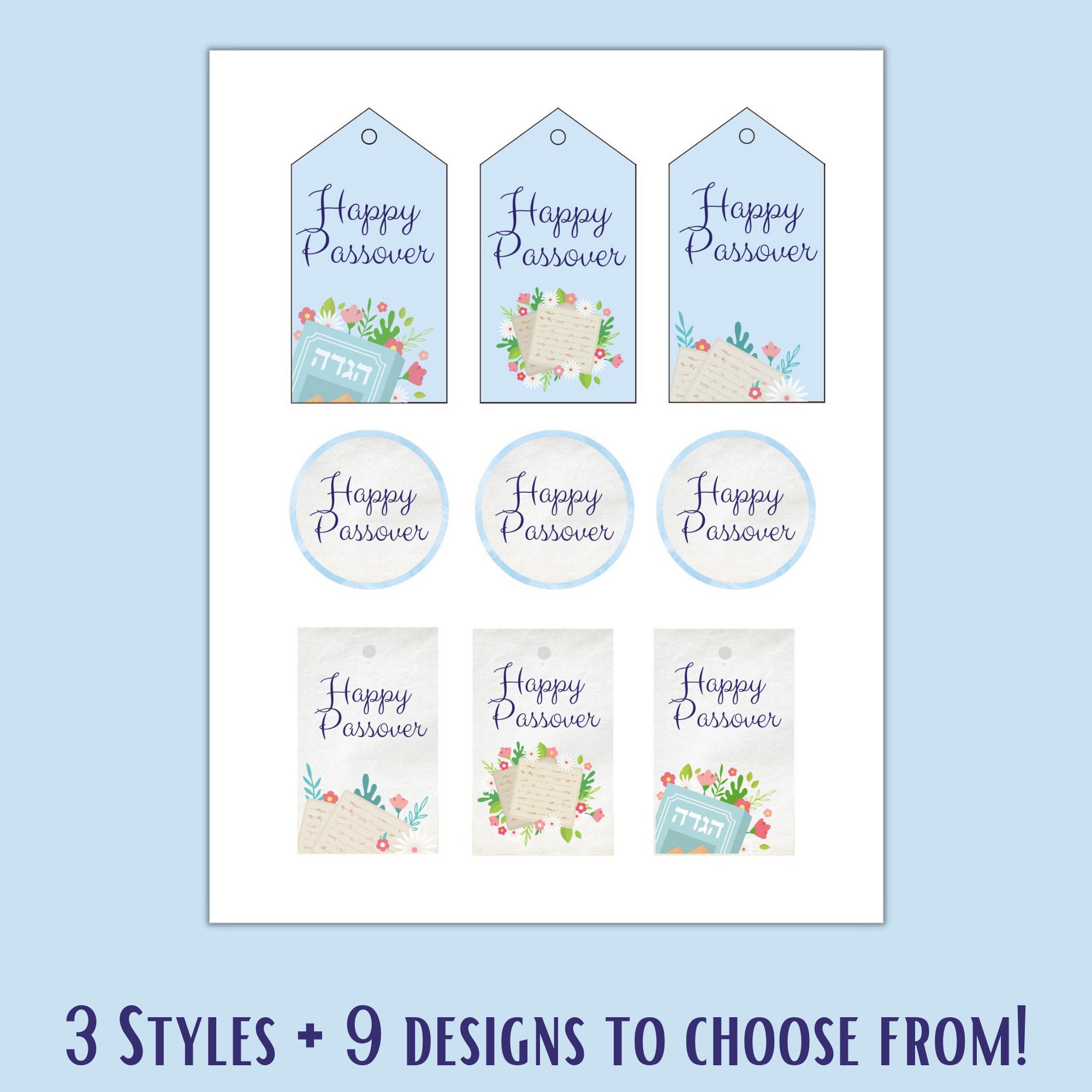 Printable Passover Table Decor | Pesach Place Cards | Watercolor ...