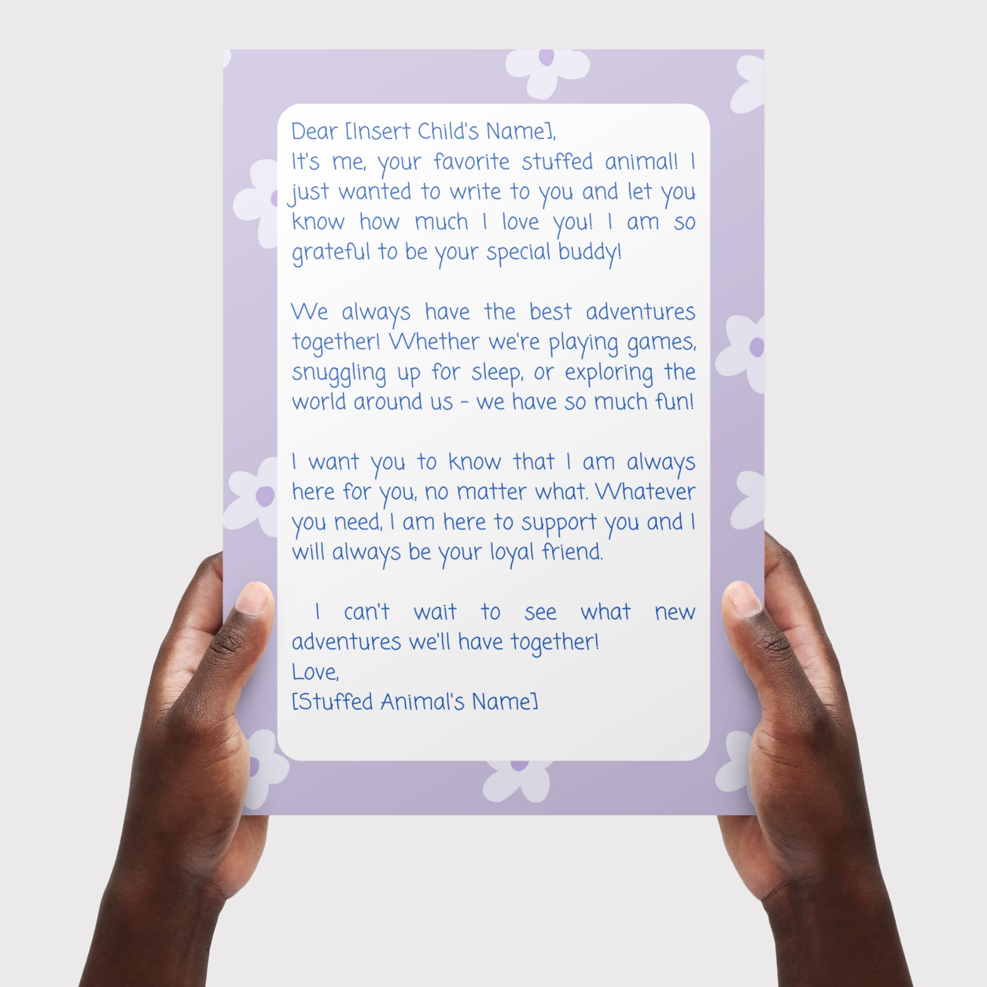 Customizable Letter From Favorite Stuffed Animal or Doll Note From Your ...
