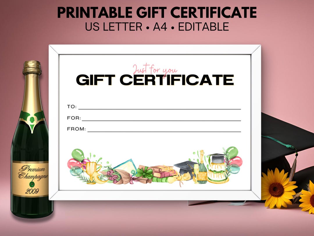 Printable Gift Certificate Template for Graduation for Her Graduation ...