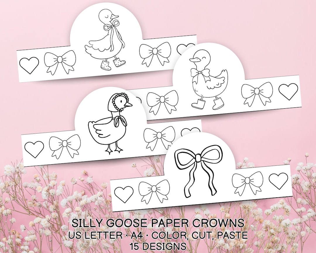Silly Goose Birthday Paper Crown Activity Paper Headband Coquette ...