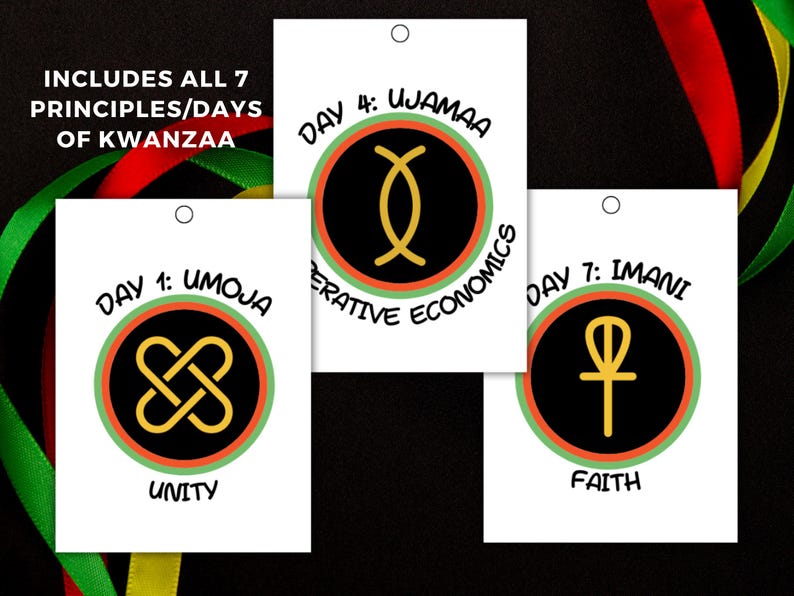 Kwanzaa Gift Tags Printable, Kwanzaa Advent Calendar, Kwanzaa Countdown ...