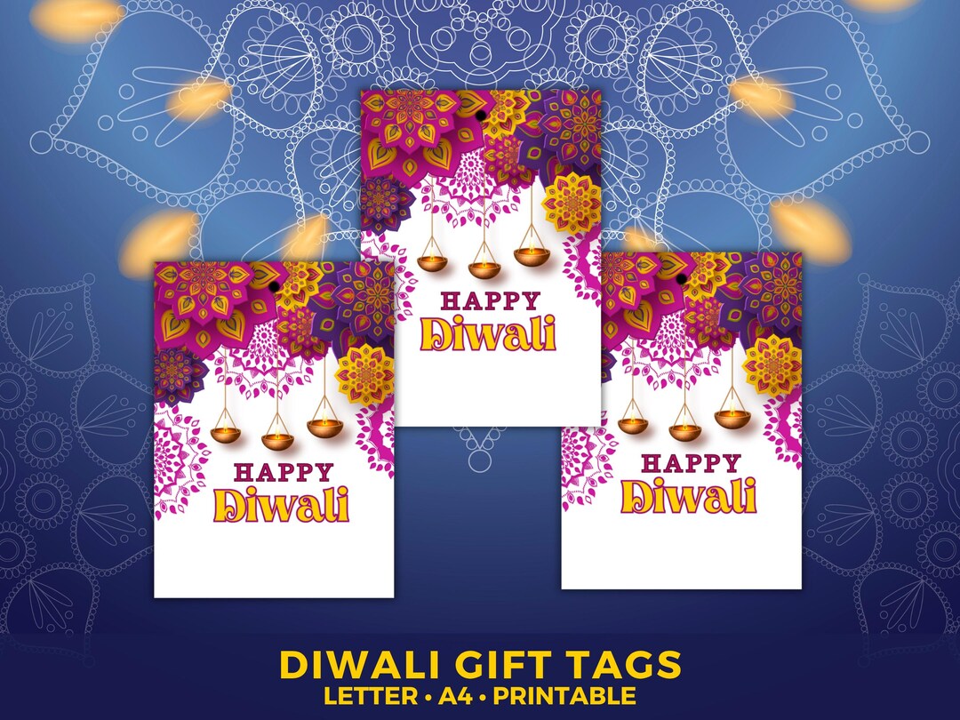 Printable Happy Diwali Gift Tags Printable Hindu Celebration Card ...