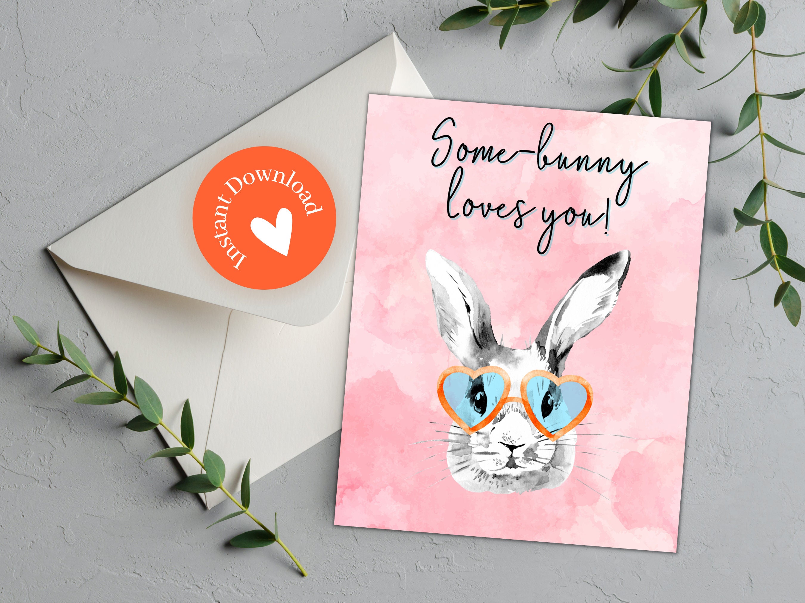 Printable Some-bunny Love You Card Somebunny Love You Easter Card Hoppy ...