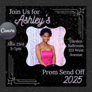 Printable Prom Send off Flyer | Fully Editable | Prom Invitation | DIY ...