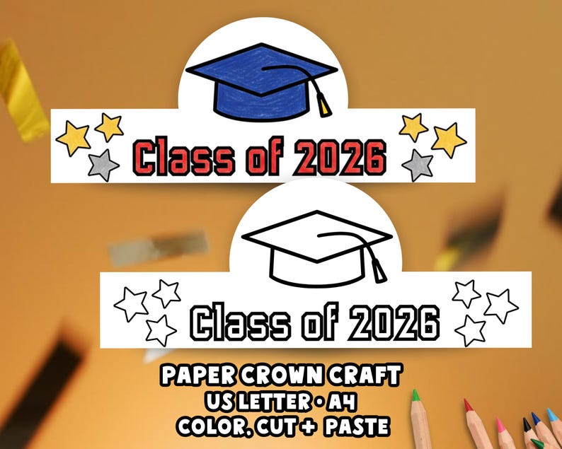 Class of 2026 Graduate Cap Paper Crown Activity Headband Last Week of ...