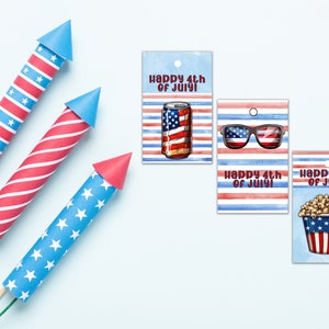 Printable 4th of July Favor Tags 4th of July Cupcake Toppers Indepence ...
