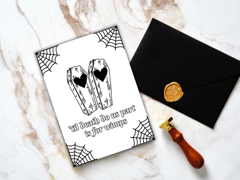 Goth Happy Anniversary Card | Printable Anniversary Card | Instant PDF ...
