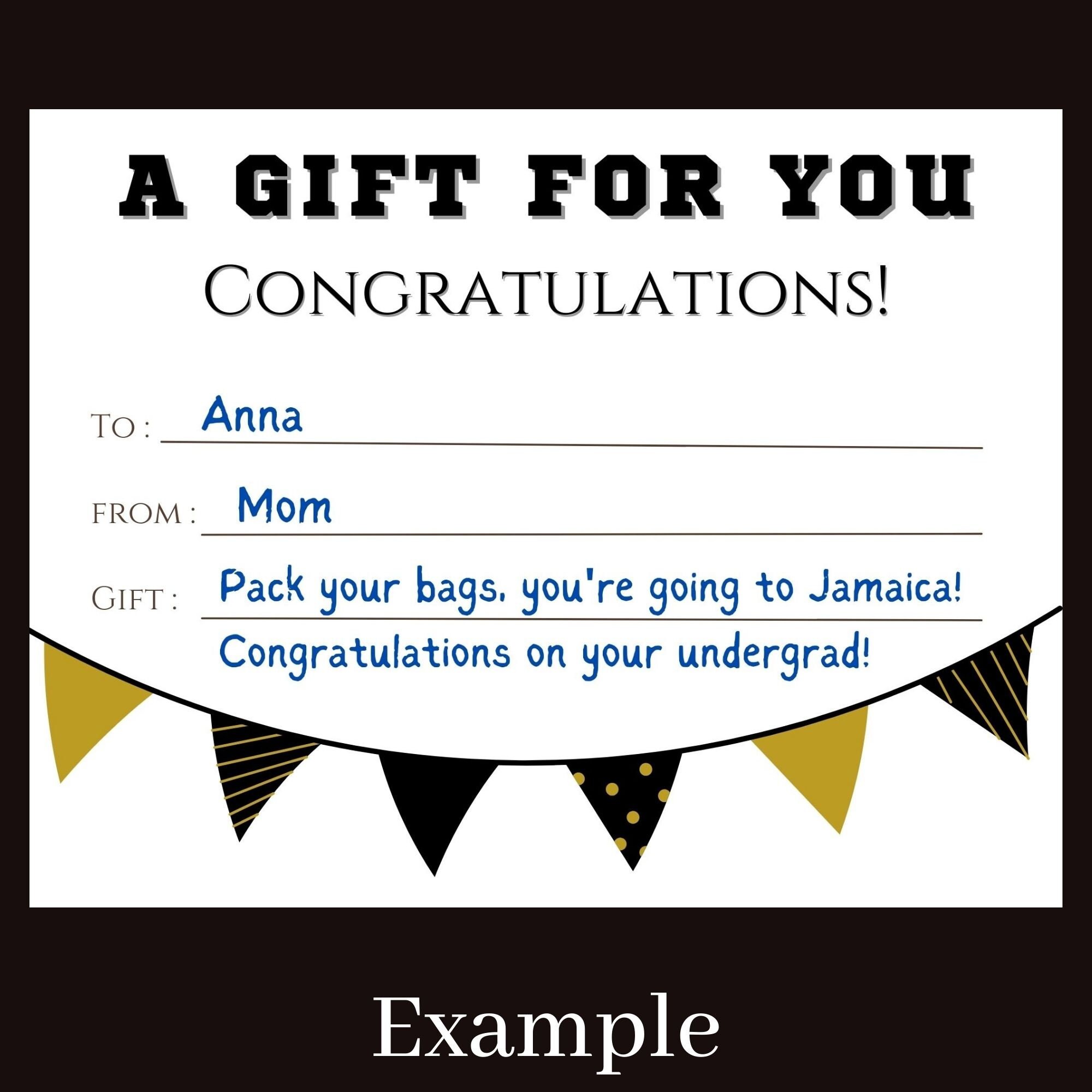 College Colors Printable Gift Certificate Black Color Combos Graduation ...