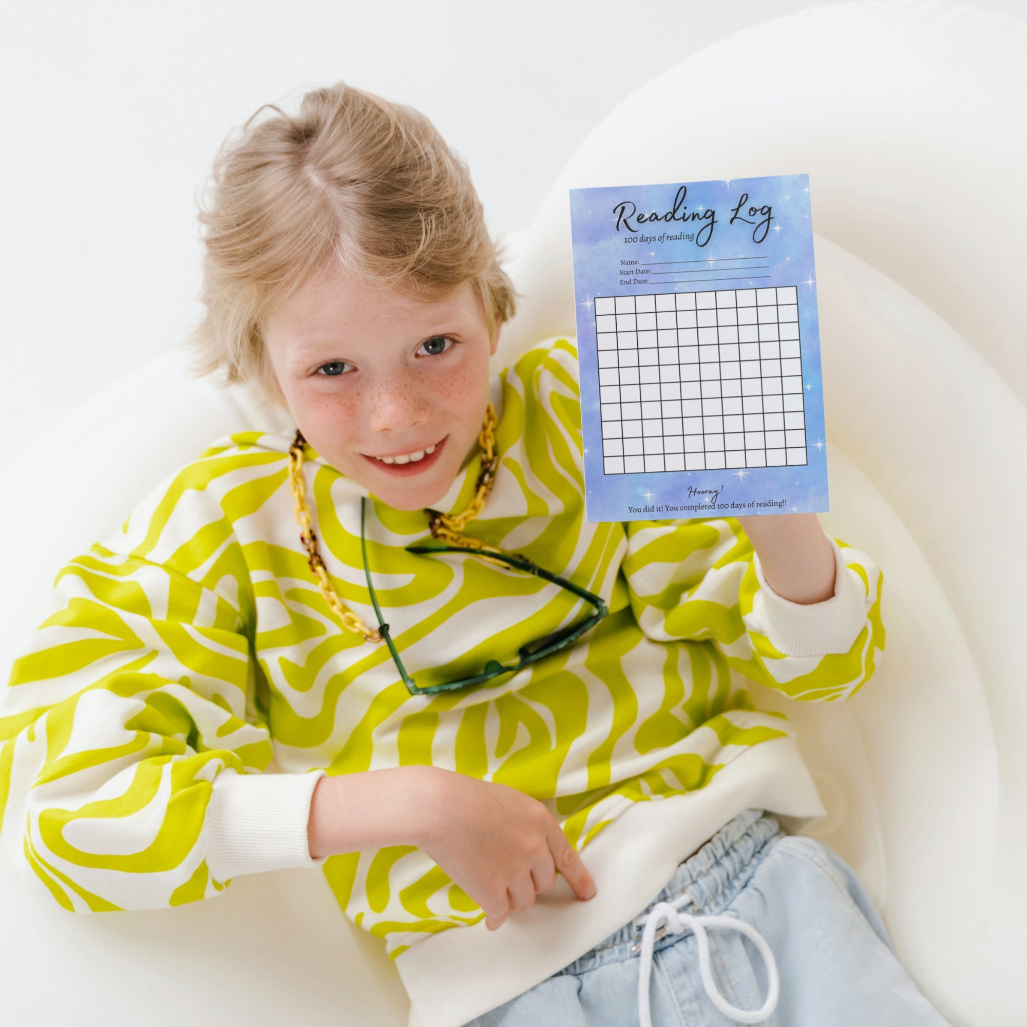 Kids Reading Log 100 Days of Reading Tracking Sheet Summer - Etsy