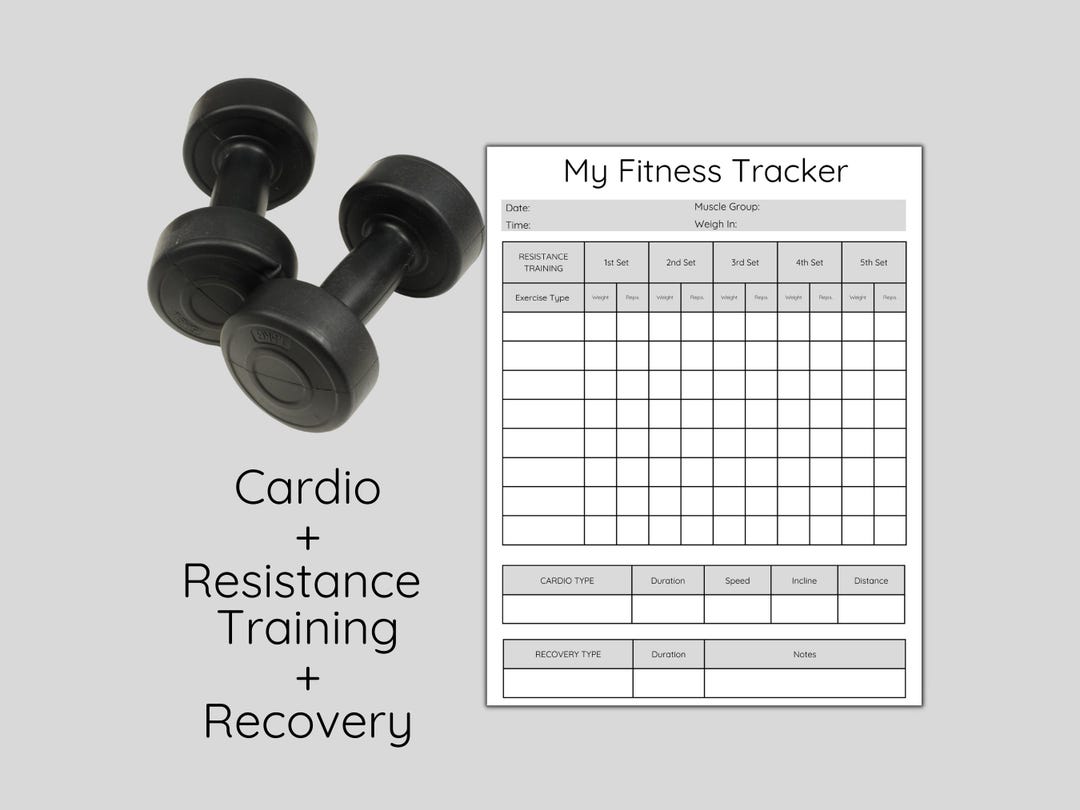 Work Out Tracker Exercise Tracker Weight Training Log | Cardio Tracker ...