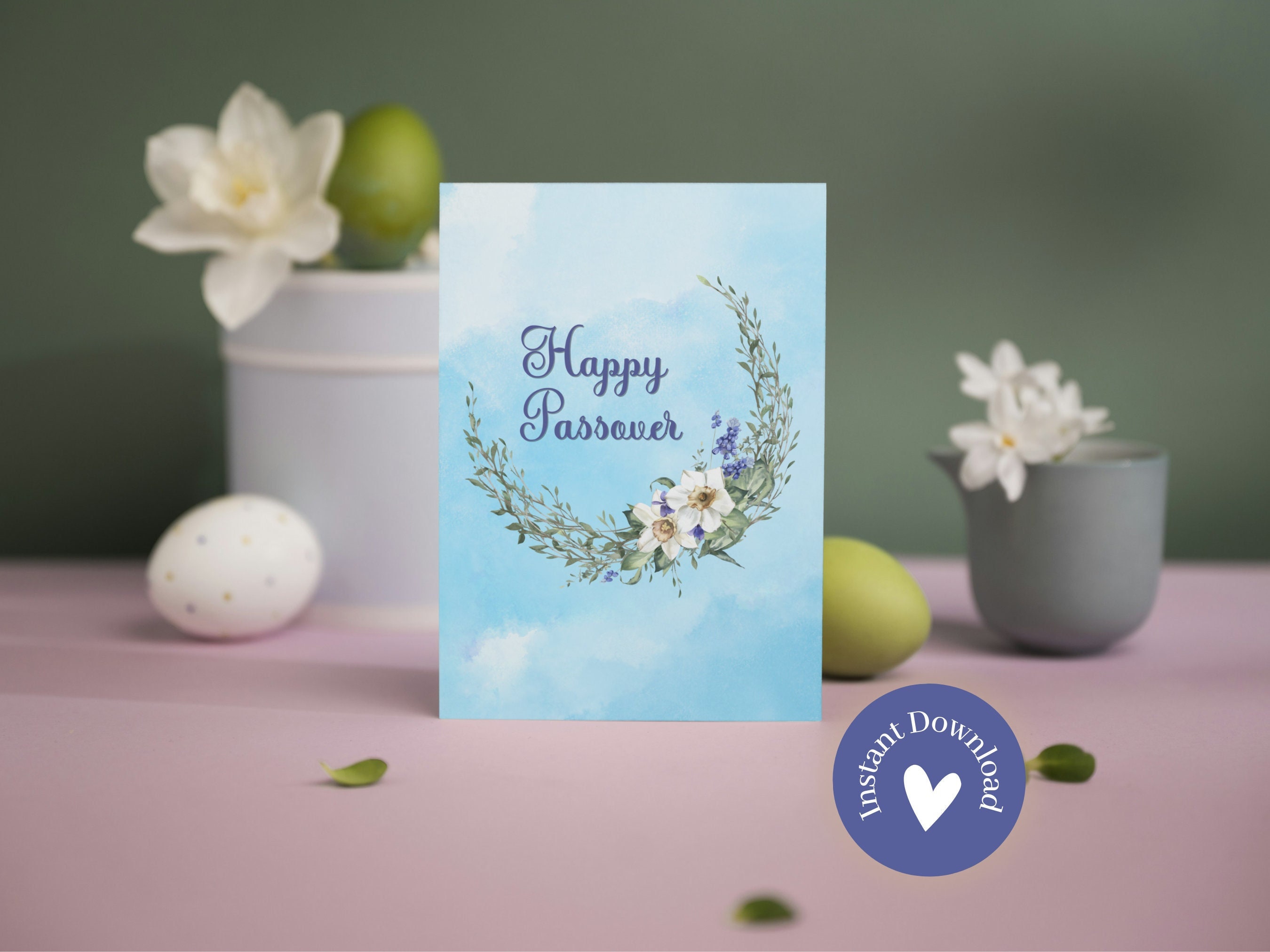 Printable Happy Passover Card Pesach Card Seder Card Jewish Card Chag ...