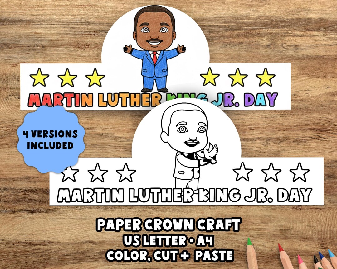 Martin Luther King Jr. Day Craft: MLK Day Kids Coloring Activity ...