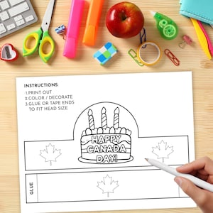 Canada Day Paper Crown Coloring Craft, Proud Canadian, Elbows up ...