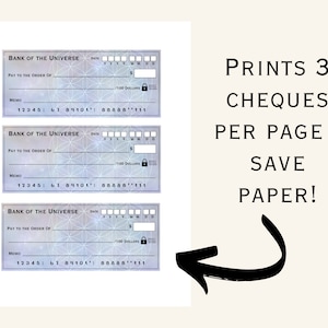 Bank of the Universe Cheque Template Manifestation Cheque Vision Board ...