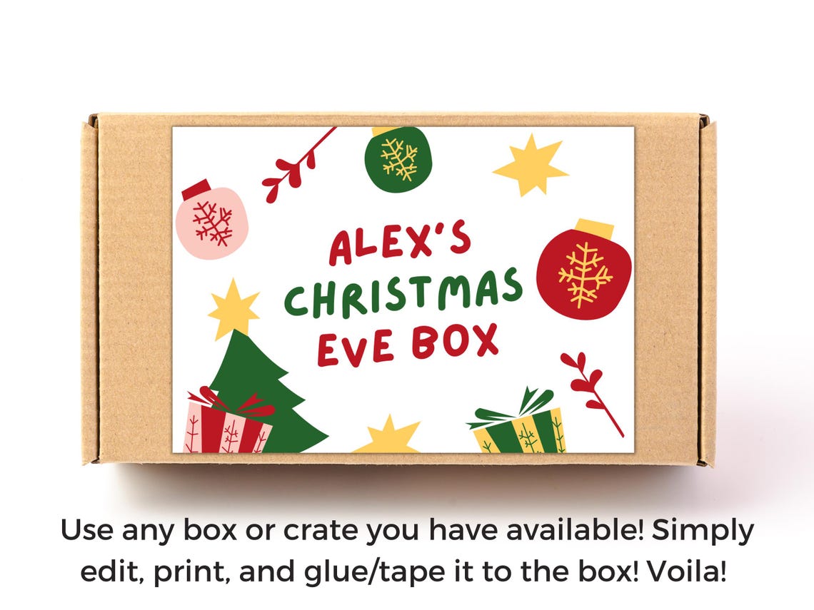 EDITABLE Christmas Eve Box Label Printable Christmas Eve Box PNG ...