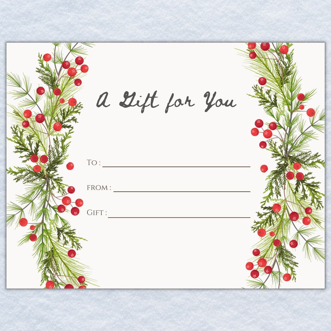 Minimalist Printable Gift Certificate | Custom Gift Certificate ...