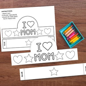Mother's Day Paper Crown Activity Paper Headband Daycare Craft Kids ...