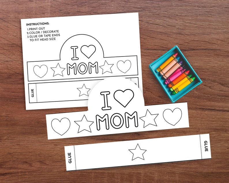 Mother's Day Paper Crown Activity Paper Headband Daycare Craft Kids ...