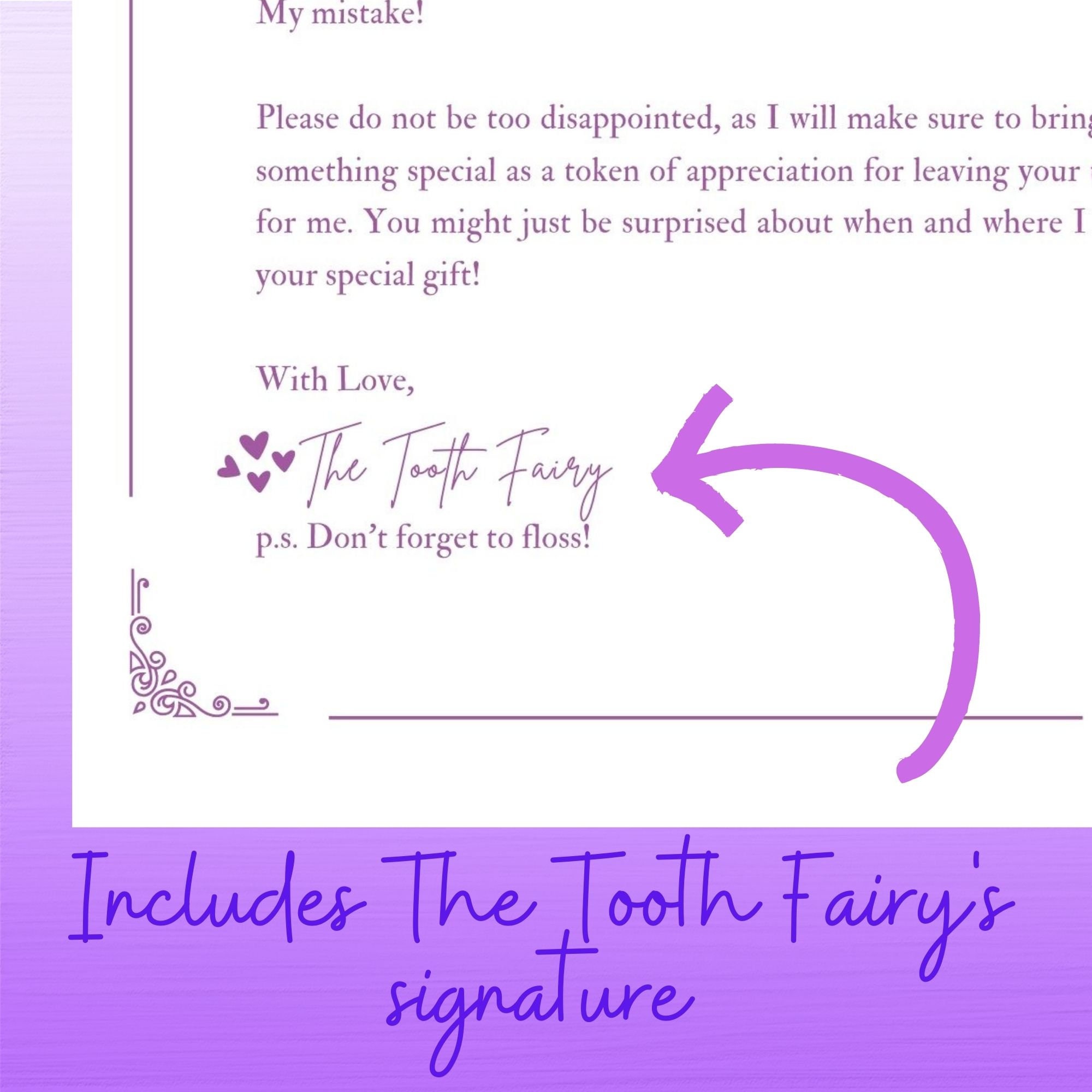 Customizable Letter From the Tooth Fairy Misplaced Tooth No Money ...