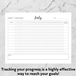 Minimalist Monthly Habit Tracker Printable (digital Download) - Etsy