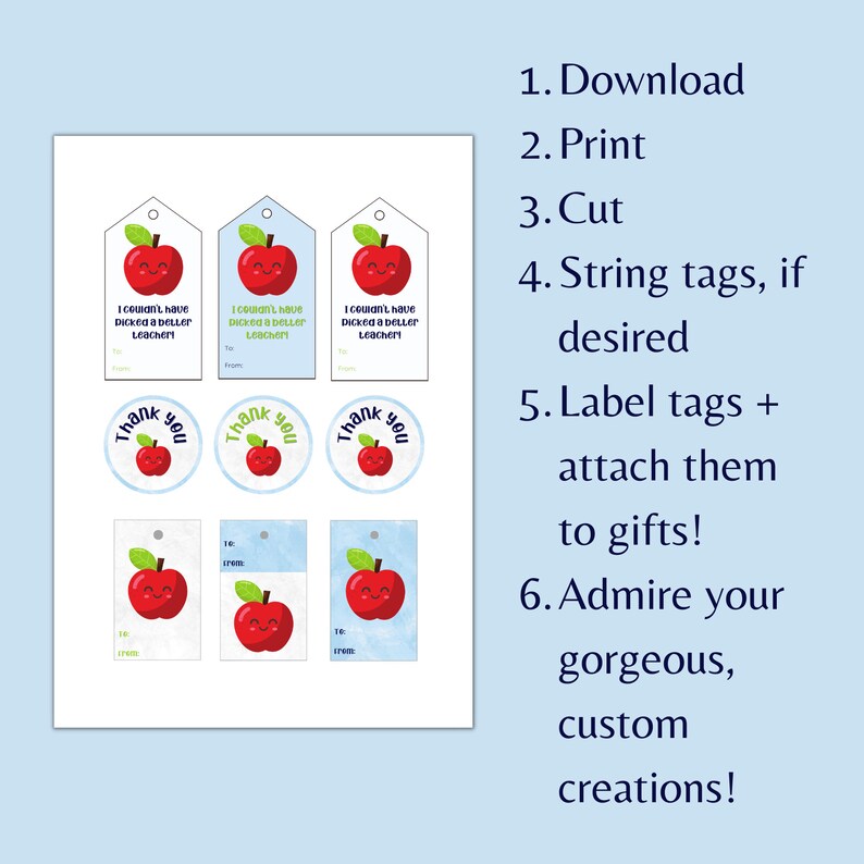 Printable Teacher Appreciation Tags End of Year Thank You Gift I Couldn ...