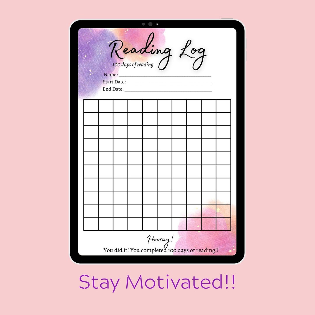 Kids Reading Log 100 Days of Reading Tracking Sheet Summer Reading ...