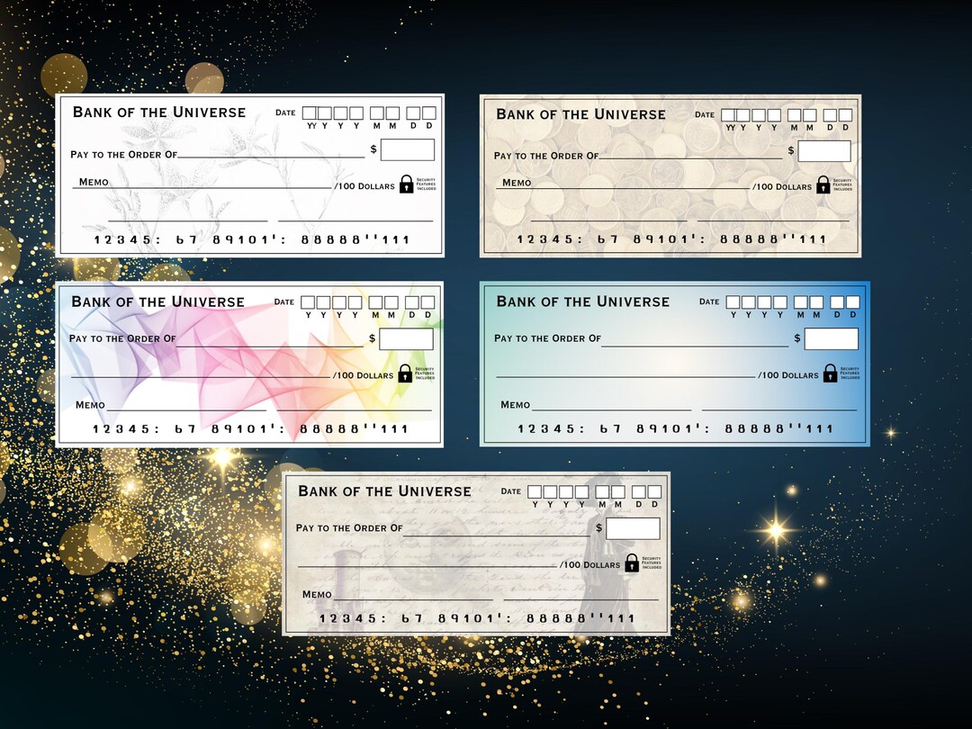 Bank of the Universe Check Template Bundle Manifestation Check Vision ...