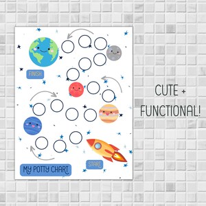 Outer Space Kids Reward Chart My Potty Chart Rocket Ship Potty Training ...