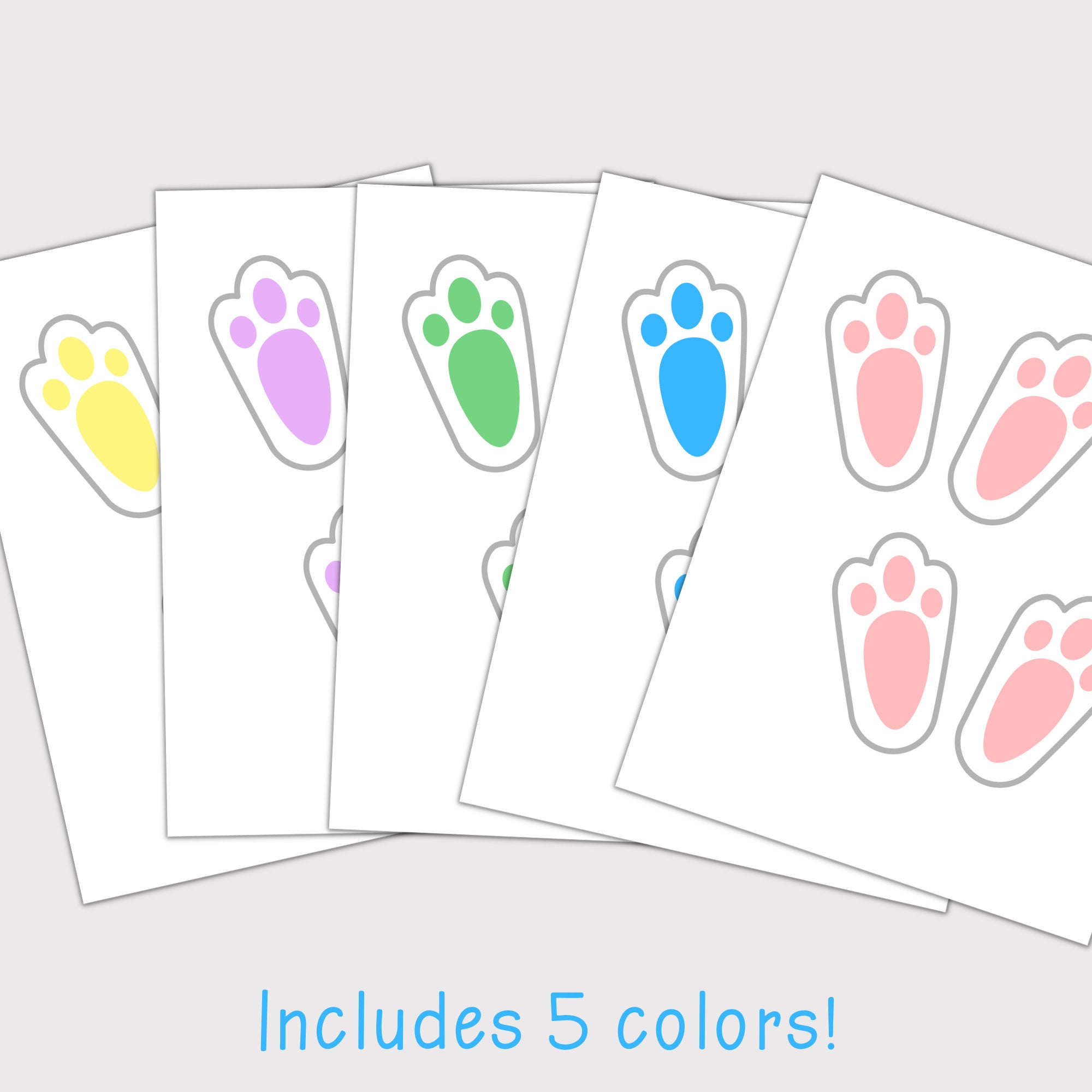 Printable Easter Bunny Footprints Bunny Paw Prints DIY Easter Egg Hunt ...