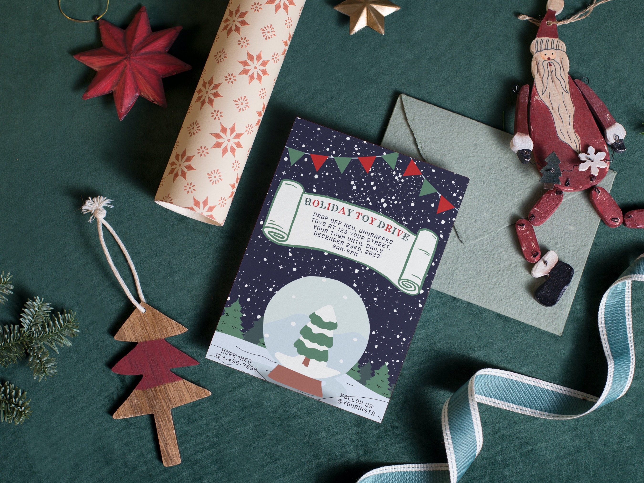 Editable Holiday Toy Drive Flyer Template Christmas Flyer Toy Drive ...