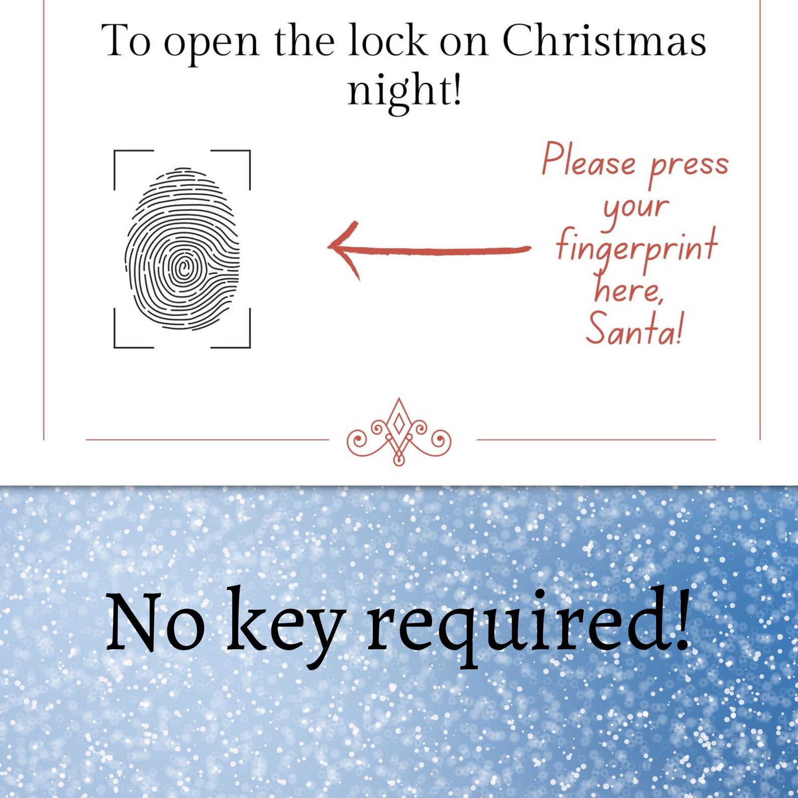 Cute Printable Santa's Magic Key Sign With Fingerprint Recognition ...