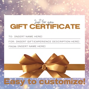 Printable Gift Certificate | Custom Gift Certificate | Special Birthday ...