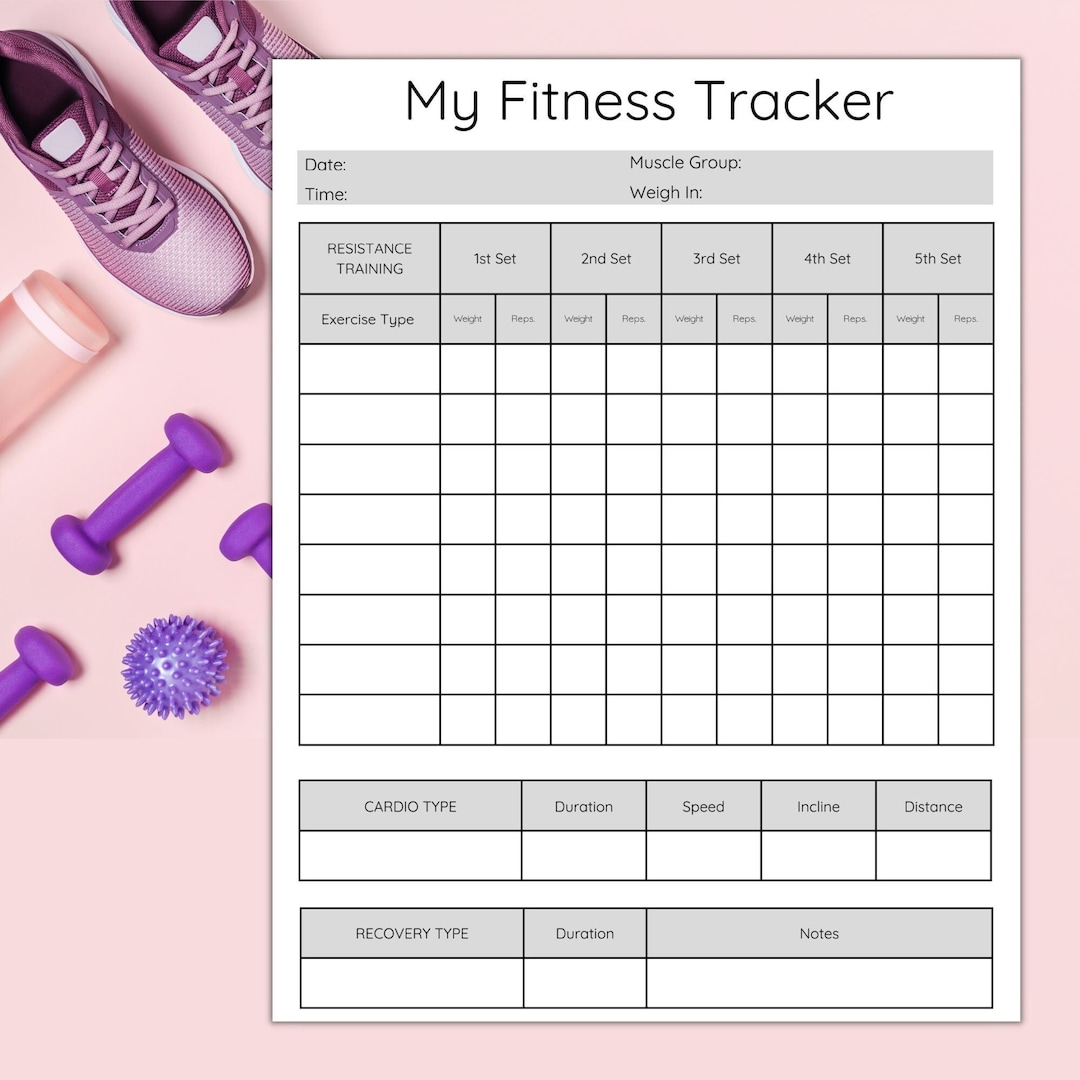 My Fitness Tracker Work Out Tracker Weight Training Log Cardio Tracker ...