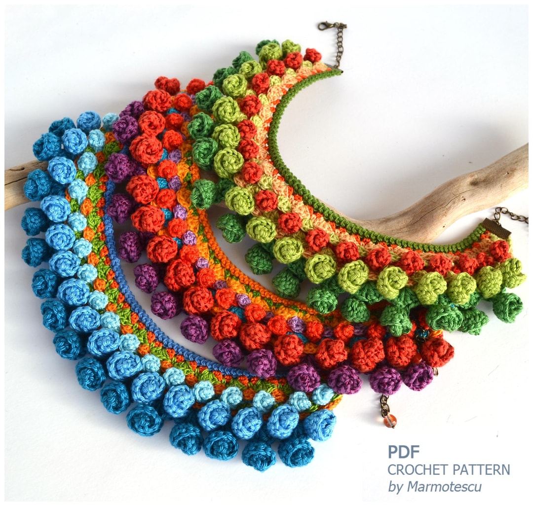 Crochet Necklace Pattern Pattern And Tutorial For Crochet Jewelry