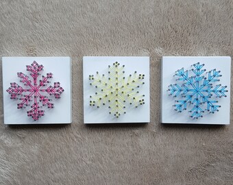 Snowflake string art | Etsy