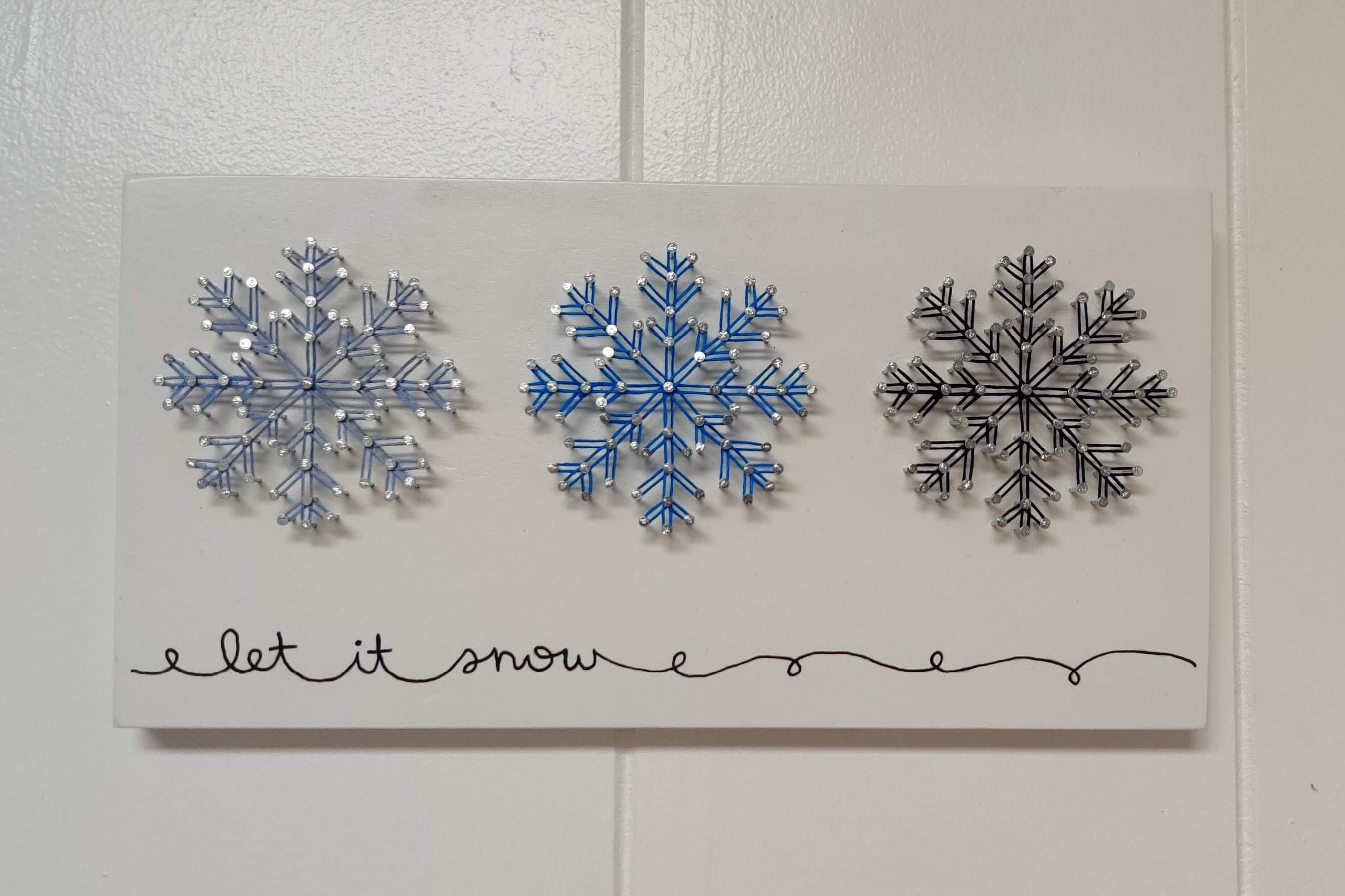 Snowflake Trio String Art, Let It Snow - Etsy