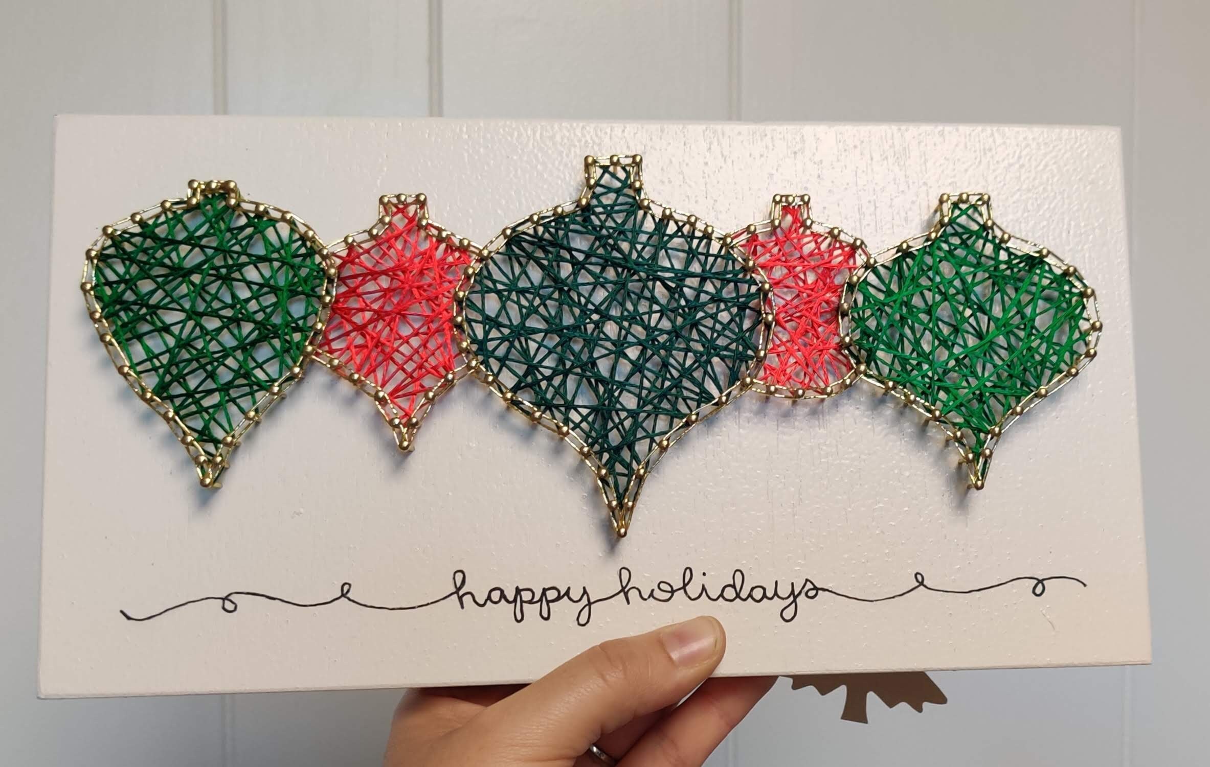 Christmas Ornaments String Art, Happy Holidays - Etsy