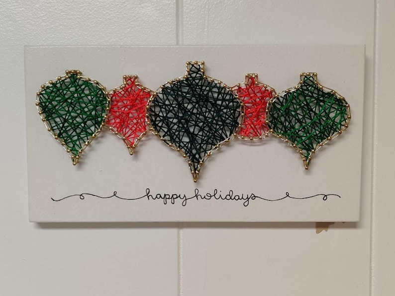 Christmas Ornaments String Art, Happy Holidays - Etsy