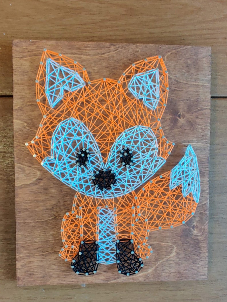 Fox String Art Woodland Nursery String Art Baby Decor - Etsy