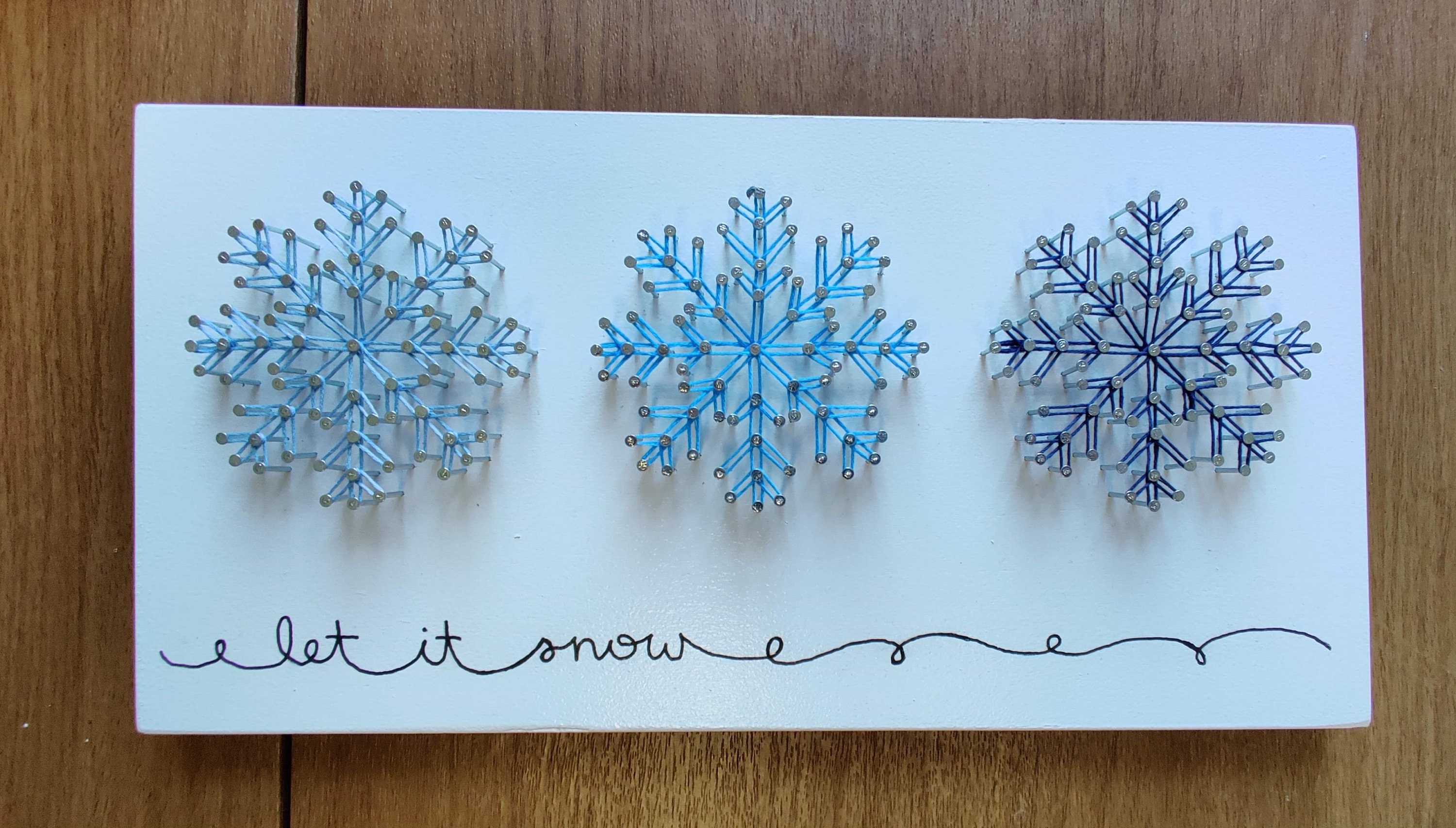 Snowflake Trio String Art, Let It Snow - Etsy