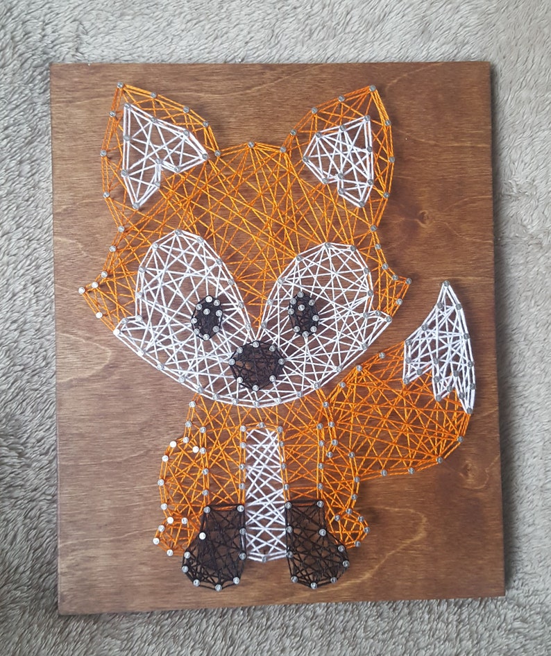 Fox String Art Woodland Nursery String Art Baby Decor | Etsy