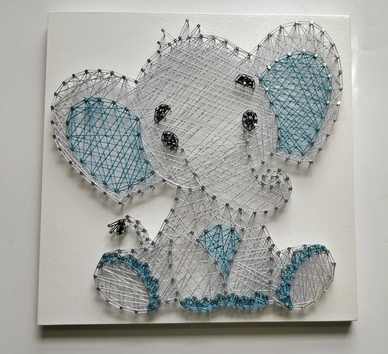 Elephant String Art, Animal Nursery String Art, Baby Decor - Etsy